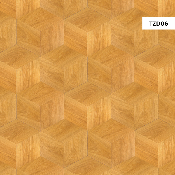 TZD06 Bespoke Wood Flooring | 3D Oak Cube Panels